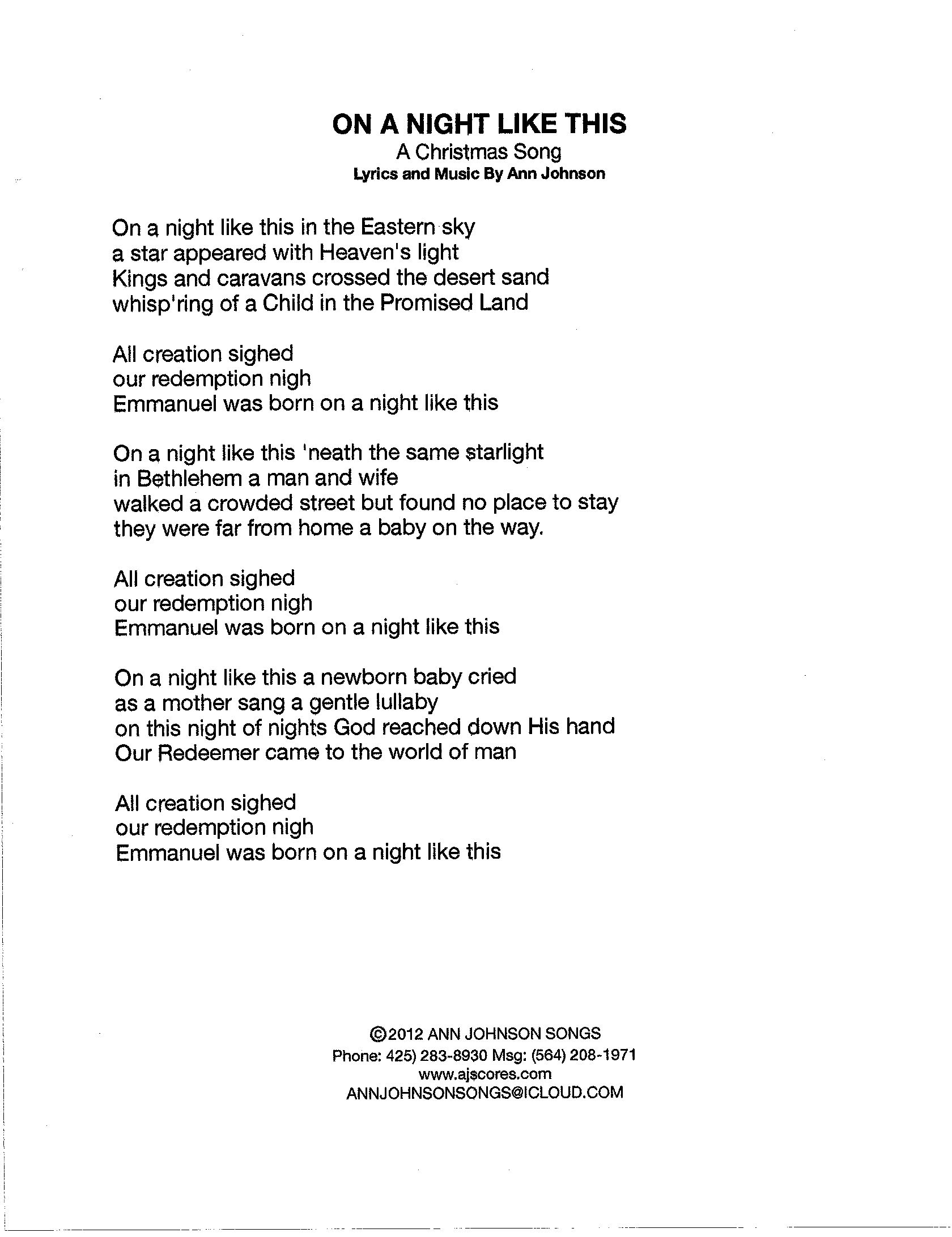 Lyric Sheet Examples – Alpha and Omega Christian Songwriters